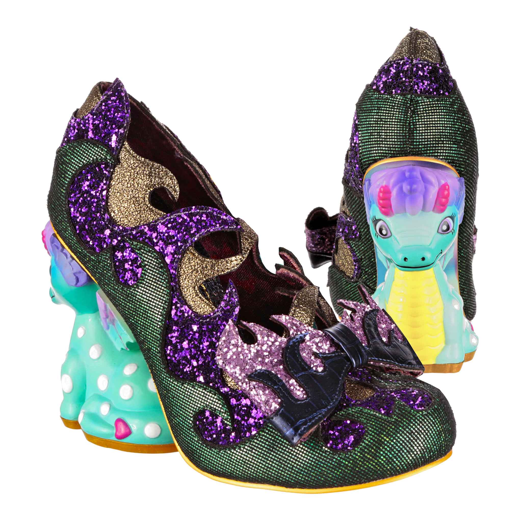 Irregular Choice Womens Dragons Fire Dragon Lair High Heels Green Irregular Choice Womens Dragons Fire Dragon Lair High Heels Green