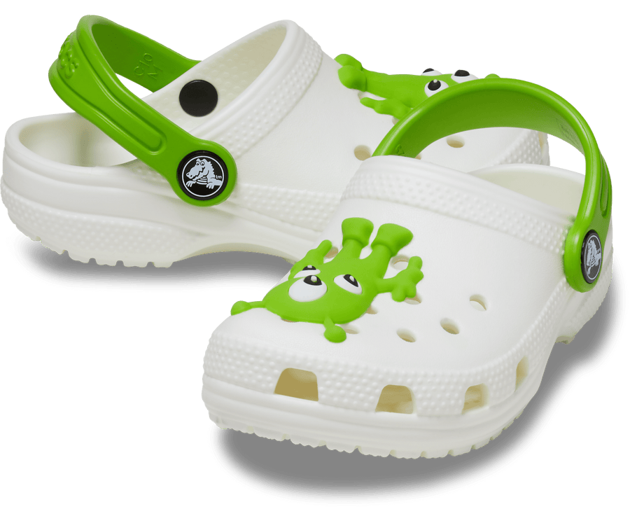 Crocs Kids Glow Alien Classic Clog - White – The Foot Factory