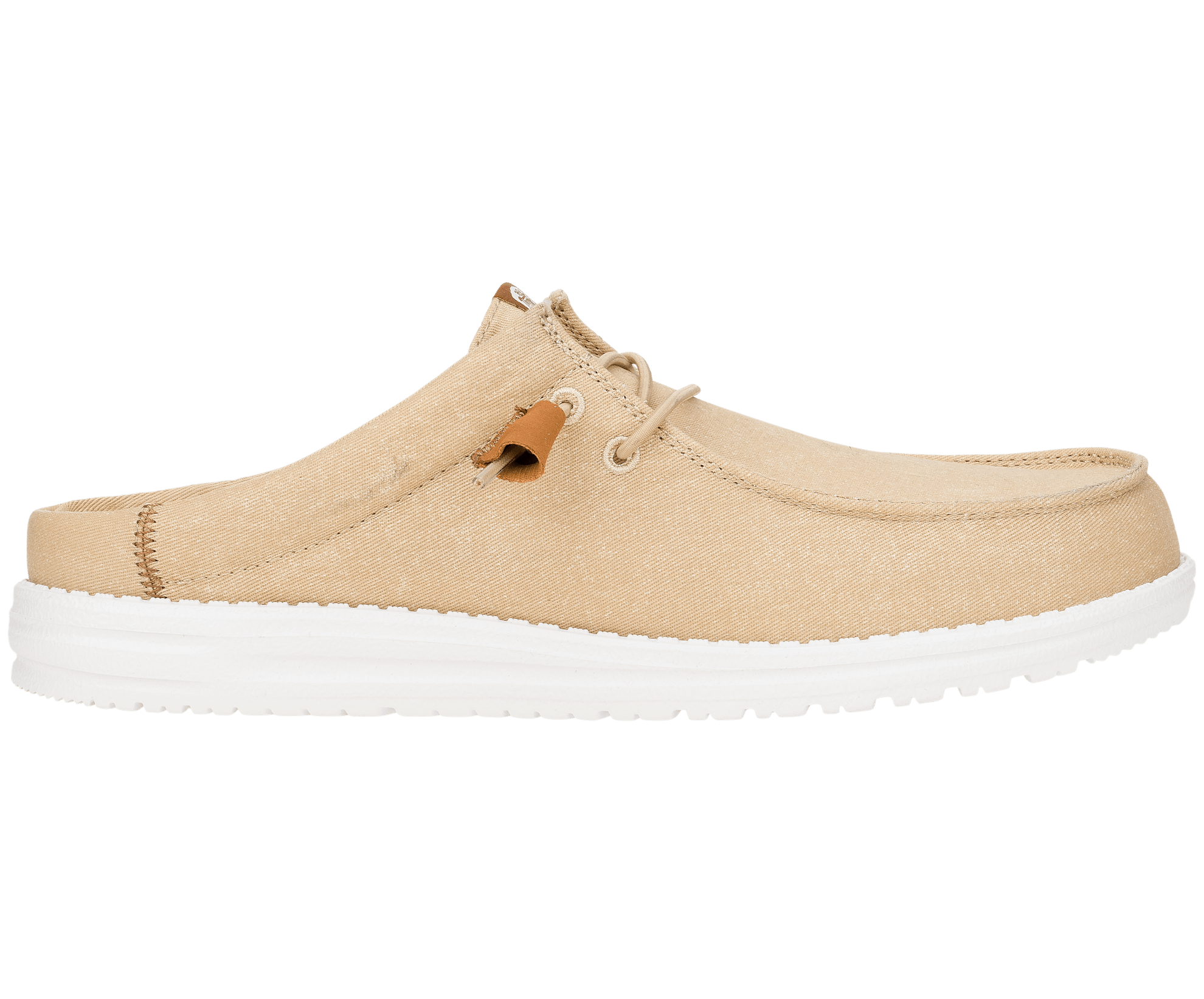 Hey Dude Wally Slip Shoes | Tan & White Comfort