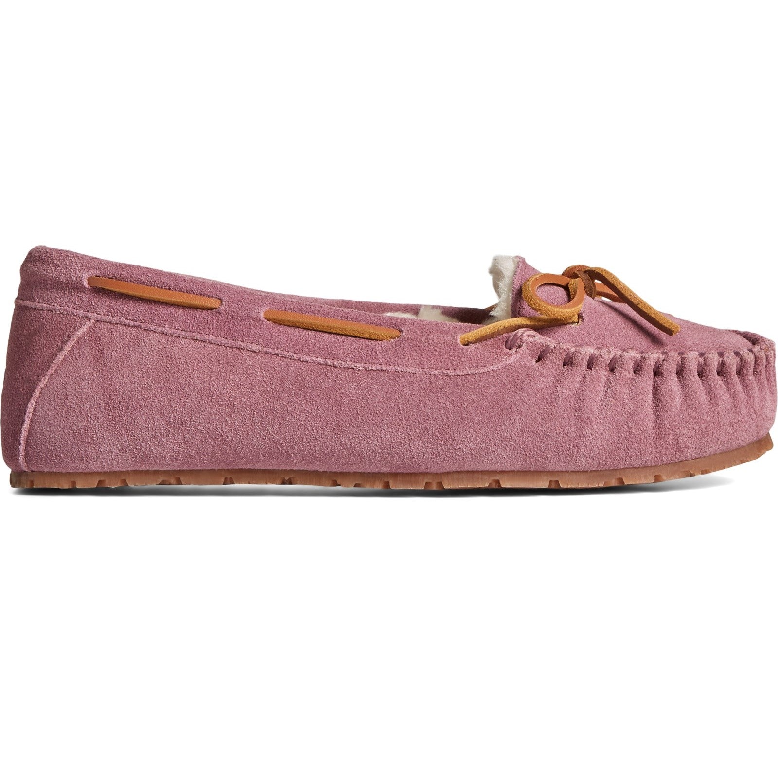Sperry Womens Reina Slipper Mauve | Faux Fur Lined