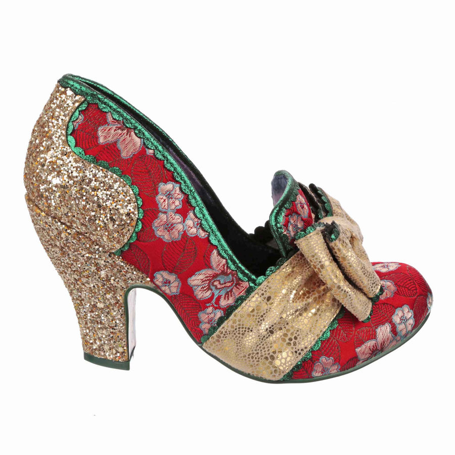 Irregular Choice Womens All The Time High Heel - Red / Gold – The Foot ...