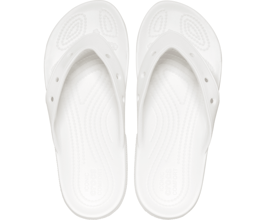 Crocs Unisex Classic Flip Flop - White – The Foot Factory